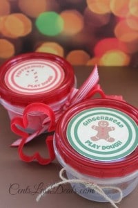 Gingerbread & Peppermint Playdough recipe with printable labels. Great ...
