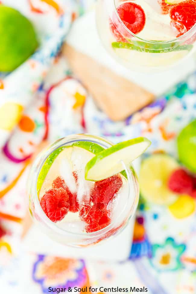 Raspberry Lime Wine Spritzer - The Shortcut Kitchen