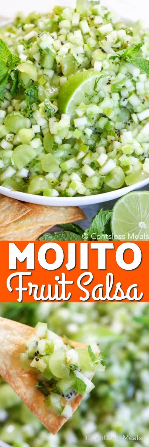 Mojito Fresh Fruit Salsa with Honey Lime Crisps - CentsLess Meals