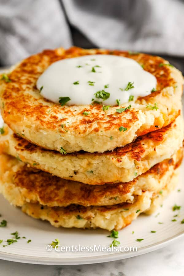 Loaded Mashed Potato Pancakes Recipe (30 min side!) - The Shortcut Kitchen