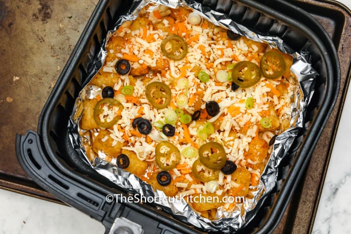 Air Fryer Tater Tot Nachos (Easy 30 Min Snack!) - The Shortcut Kitchen