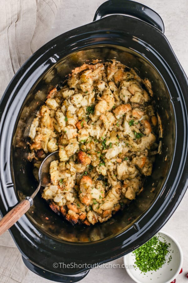Crockpot Stuffing Recipe (Just 20 Minute Prep!) - The Shortcut Kitchen