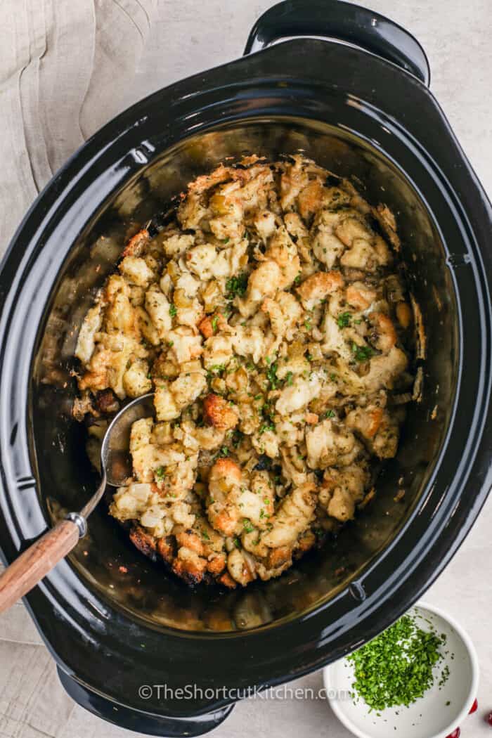 Crockpot Stuffing Recipe (Just 20 Minute Prep!) - The Shortcut Kitchen