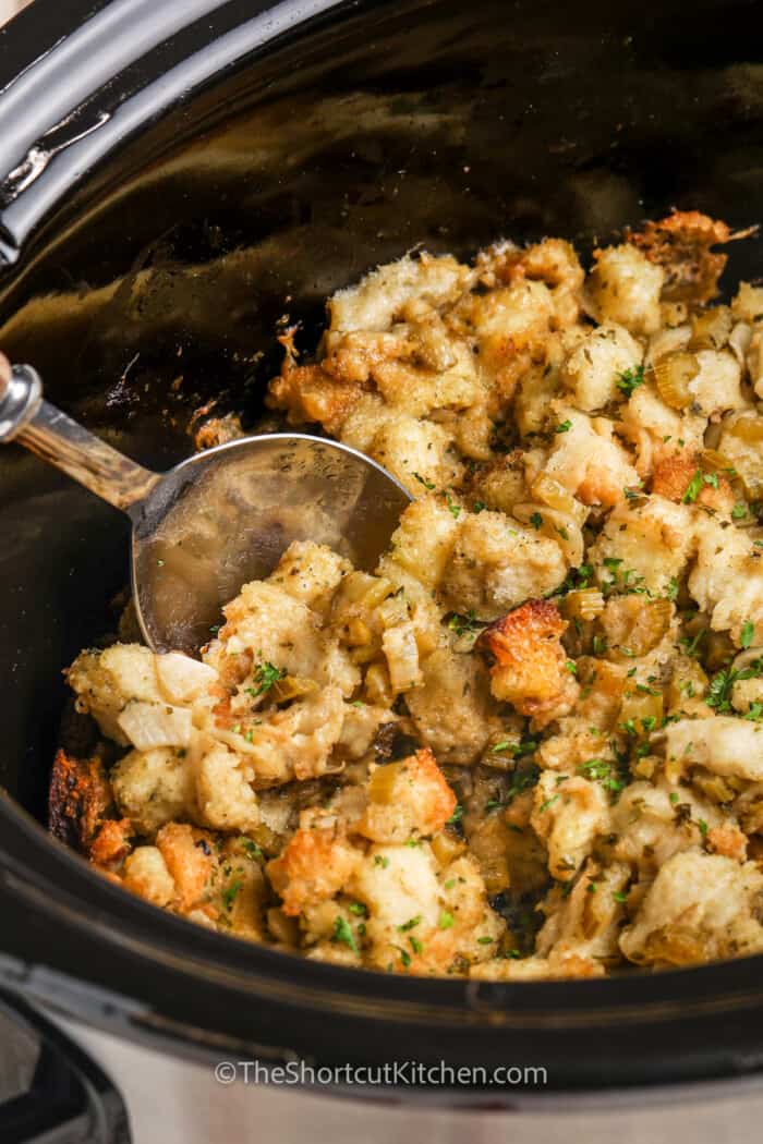 Crockpot Stuffing Recipe (Just 20 Minute Prep!) - The Shortcut Kitchen