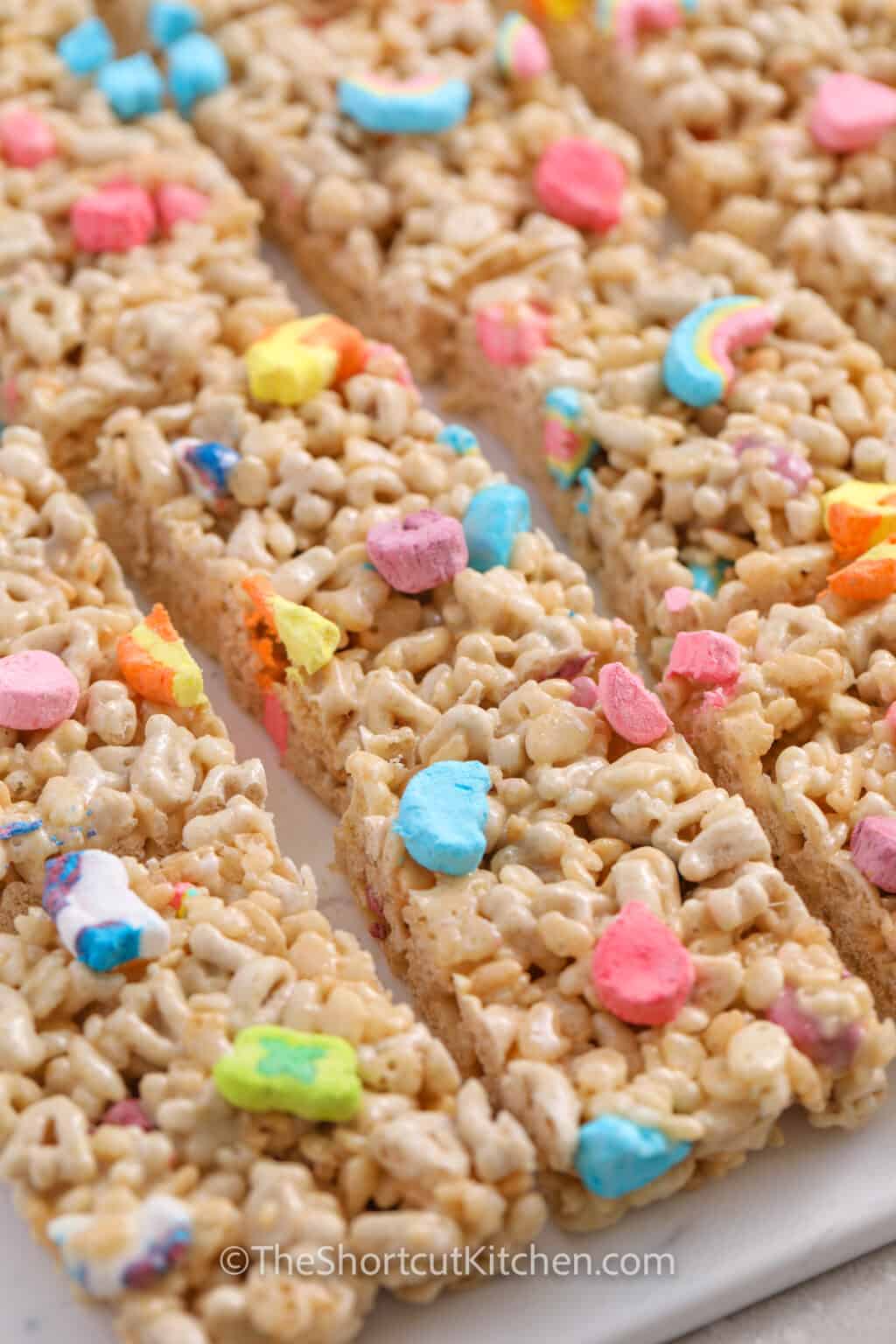 Lucky Charms Rice Krispie Treats (10 Minute Recipe!) - The Shortcut Kitchen