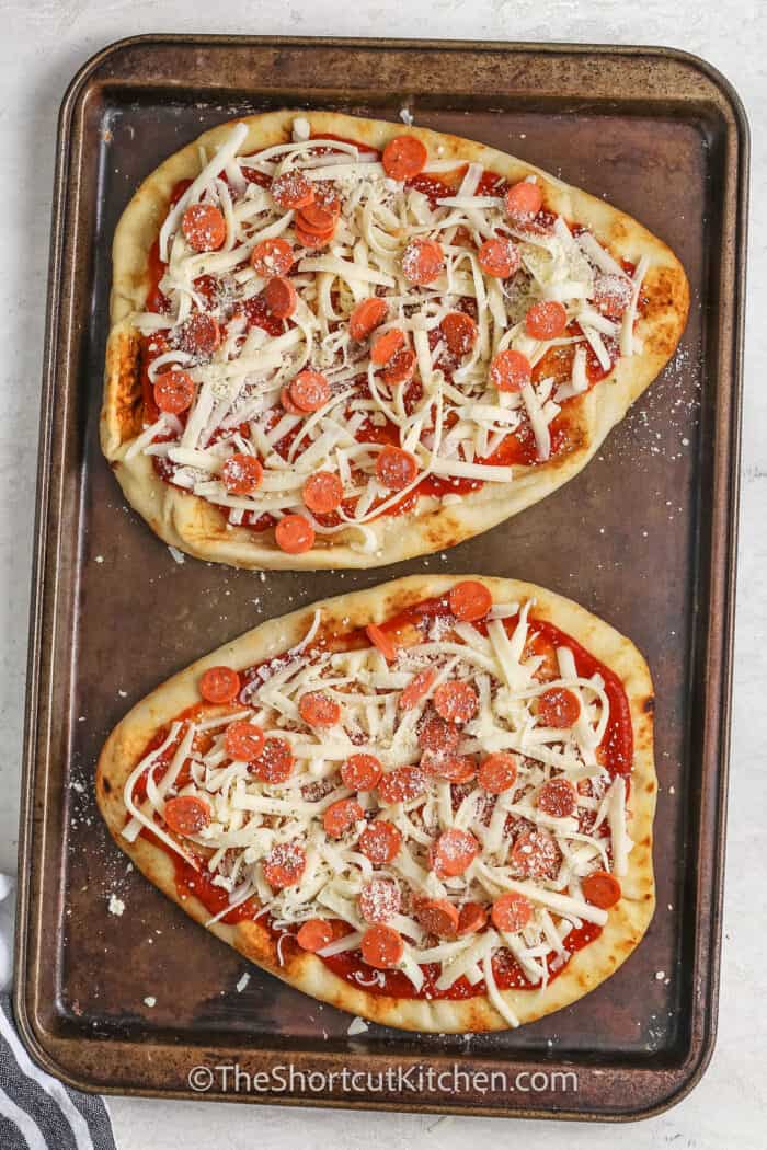 Naan Pizza Recipe (Cheesy & Savory) - The Shortcut Kitchen