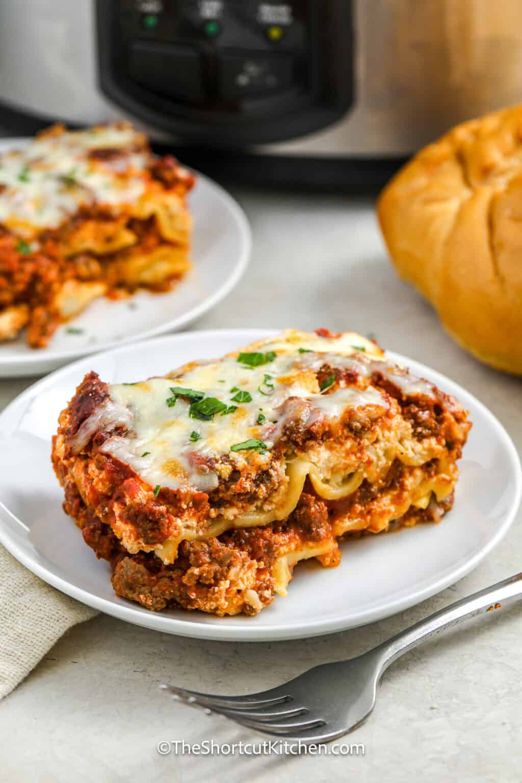 Slow Cooker Lasagna (Easy & Cheesy!) - The Shortcut Kitchen