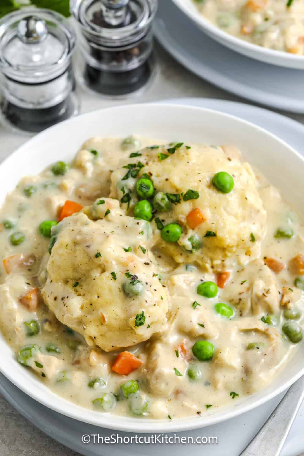 Bisquick Chicken and Dumplings (Fluffy and Creamy) - The Shortcut Kitchen