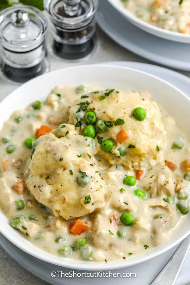 Bisquick Chicken and Dumplings (Fluffy and Creamy) - The Shortcut Kitchen