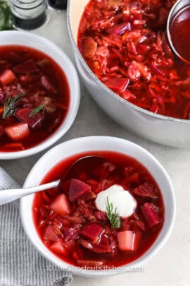 Easy Borscht Soup {with pickled beets!} - The Shortcut Kitchen