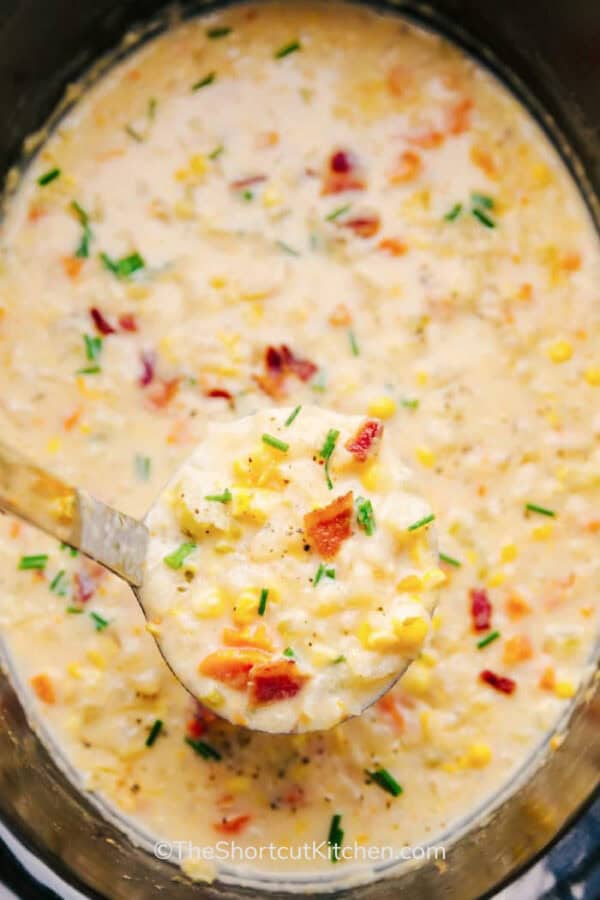 Crockpot Corn Chowder (So Creamy!) - The Shortcut Kitchen